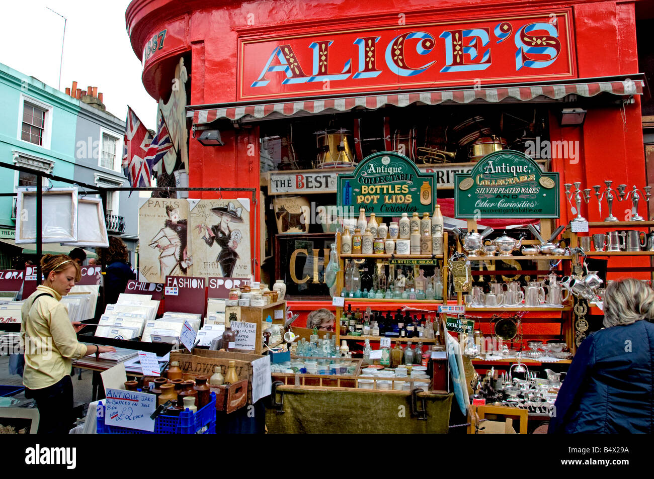 Portobello Road Market Notting Hill London Stock Photo - Alamy