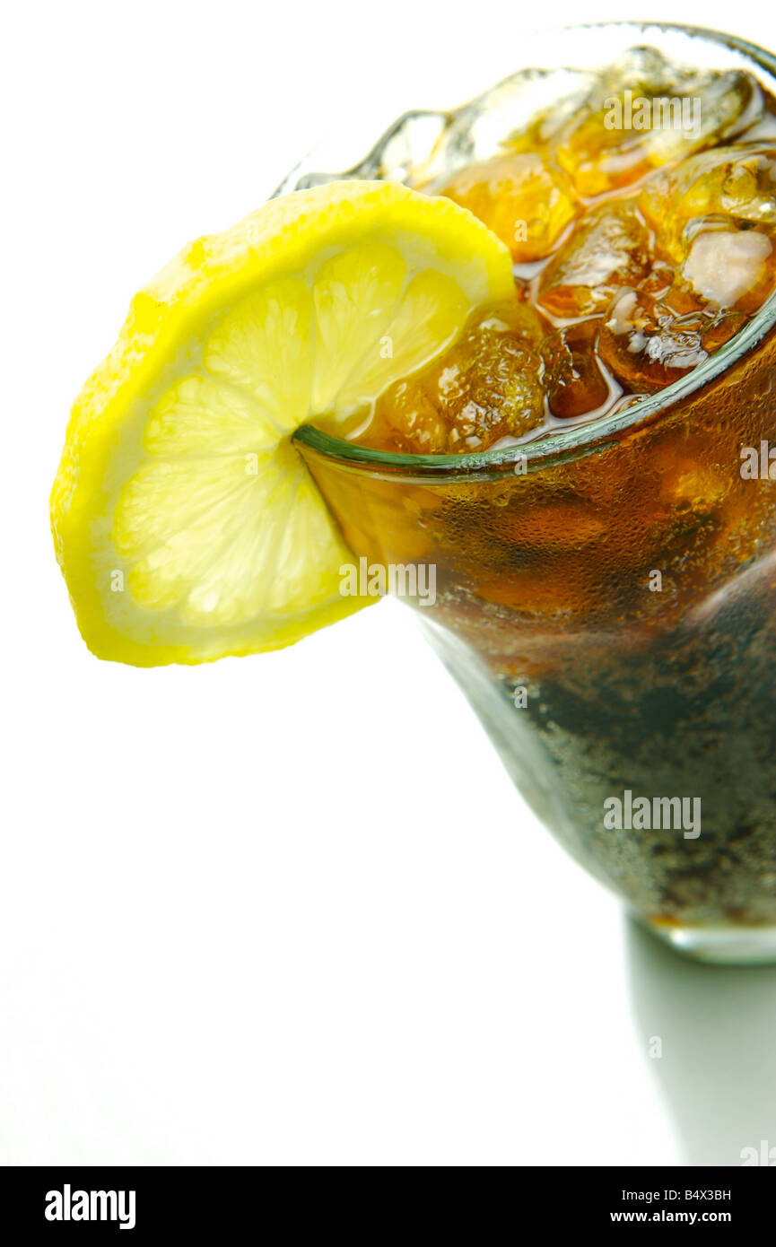 A glass of lemon cola isolated against a white background Stock Photo ...