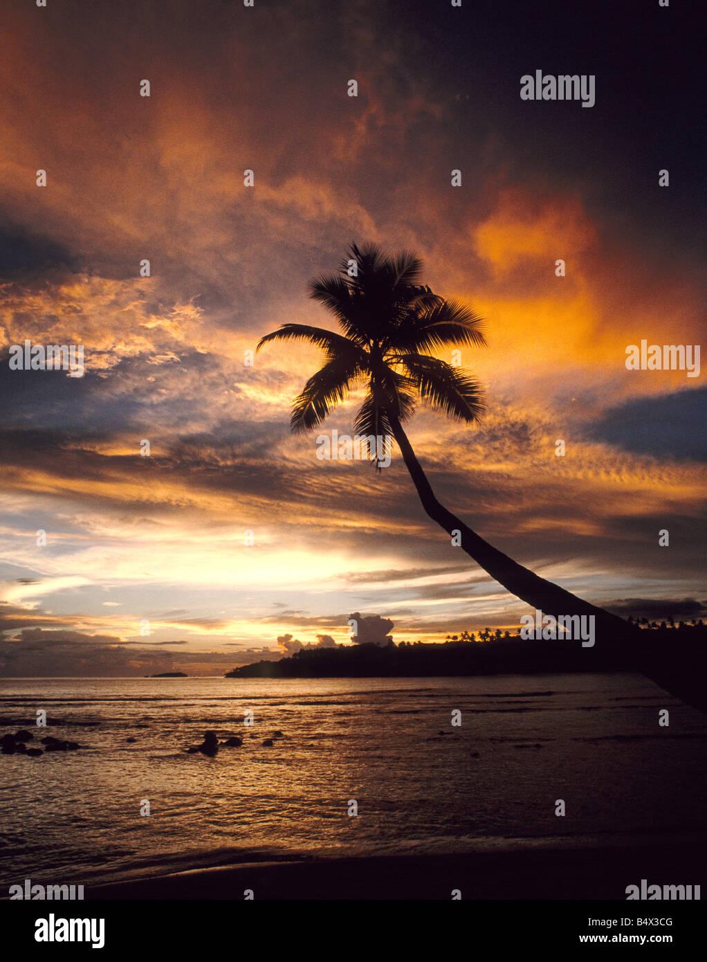 Fijian sunset, Vanua Levu, Fiji Stock Photo - Alamy