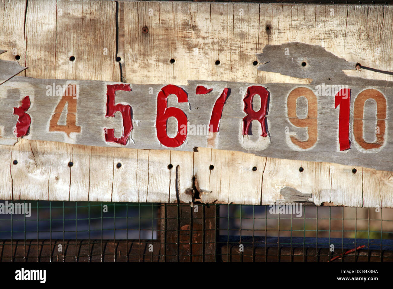 old faded wooden scoreboard at bowls bocce pitch Stock Photo - Alamy