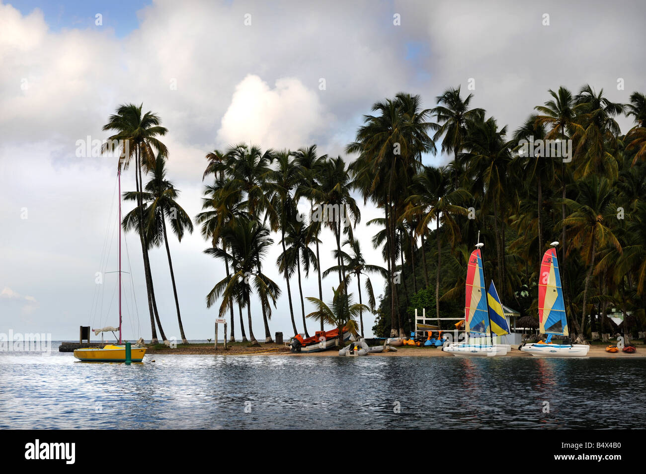 MARIGOT BAY FERRY AND WATERSPORTS CENTRE ON LABAS BEACH ST LUCIA Stock ...