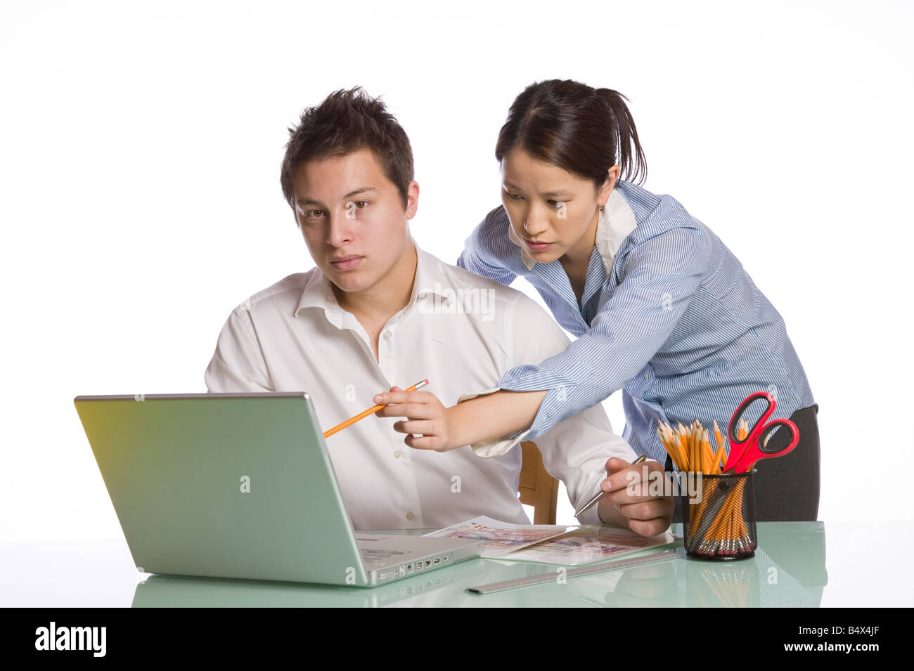 Business people isolated against white background Stock Photo - Alamy