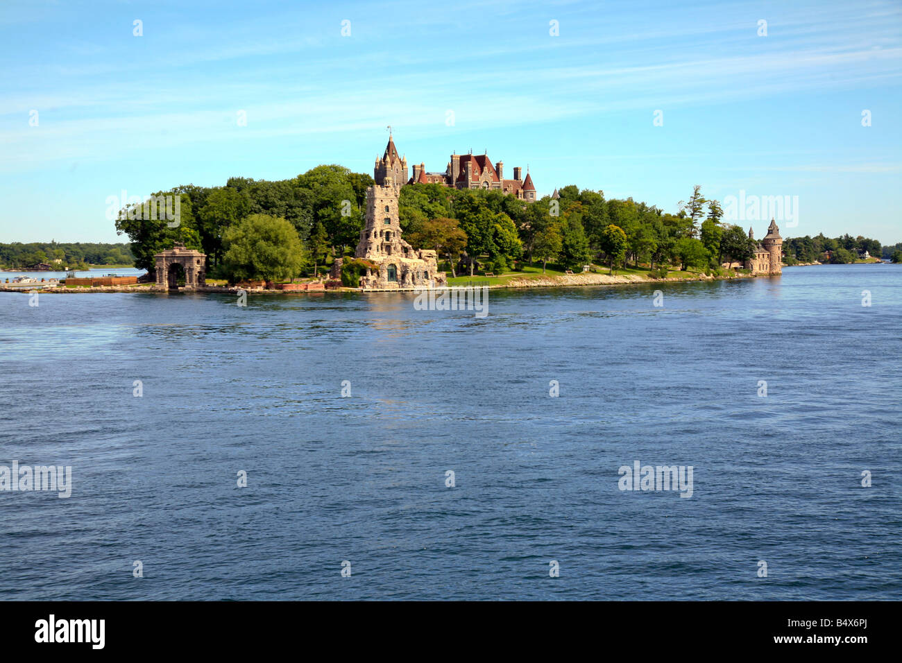 The Boldt Castle on Heart Island, Alexandria Bay, in the St.Lawrence ...