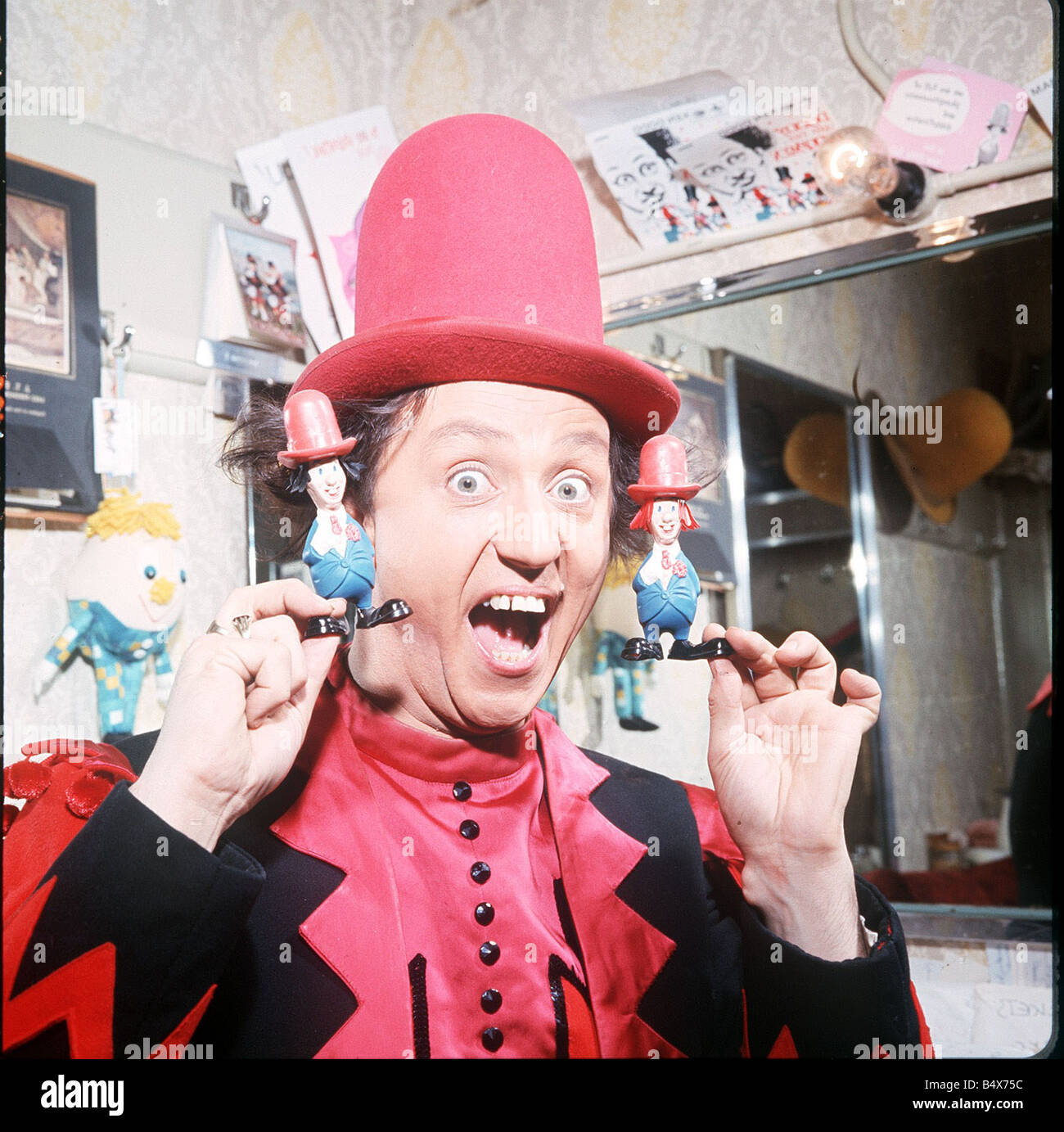 Ken Dodd entertainer with two models of his Diddymen Dbase MSI Stock ...