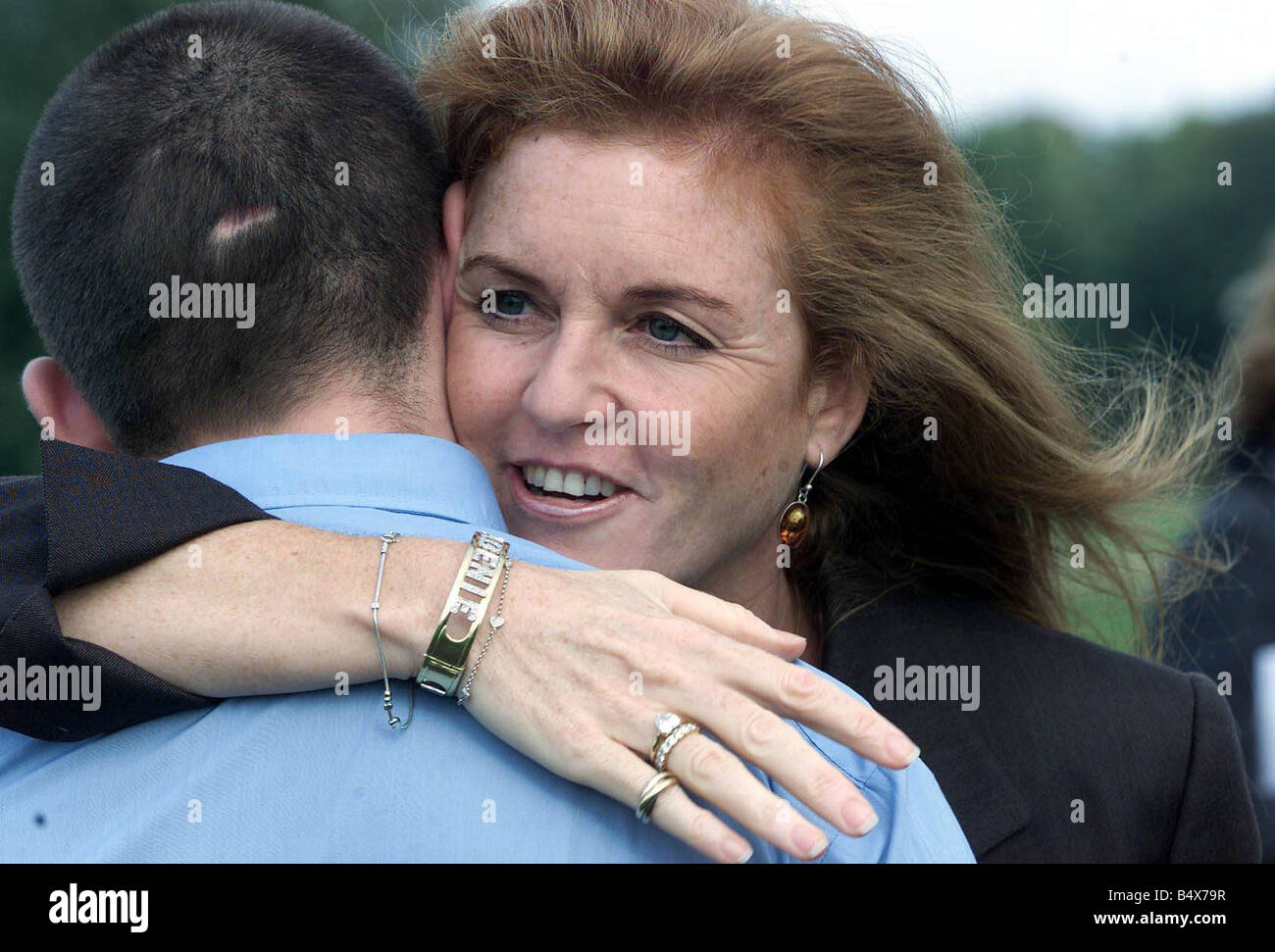 Duchess of York Sarah Ferguson with blind bomb victim Stephen Menary at ...