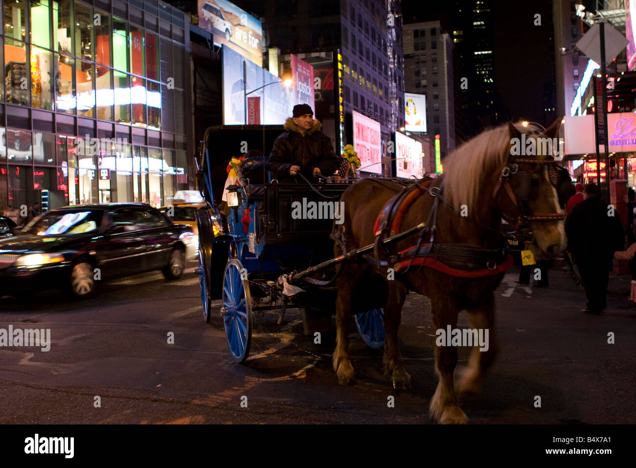 Horse Cart in Times Square Stock Photo - Alamy