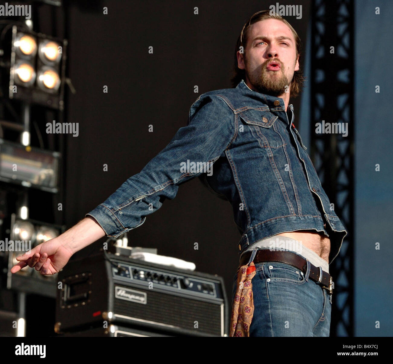 Tom Meighan of Kasabian July 2005 T in the park concert Balado Lead ...