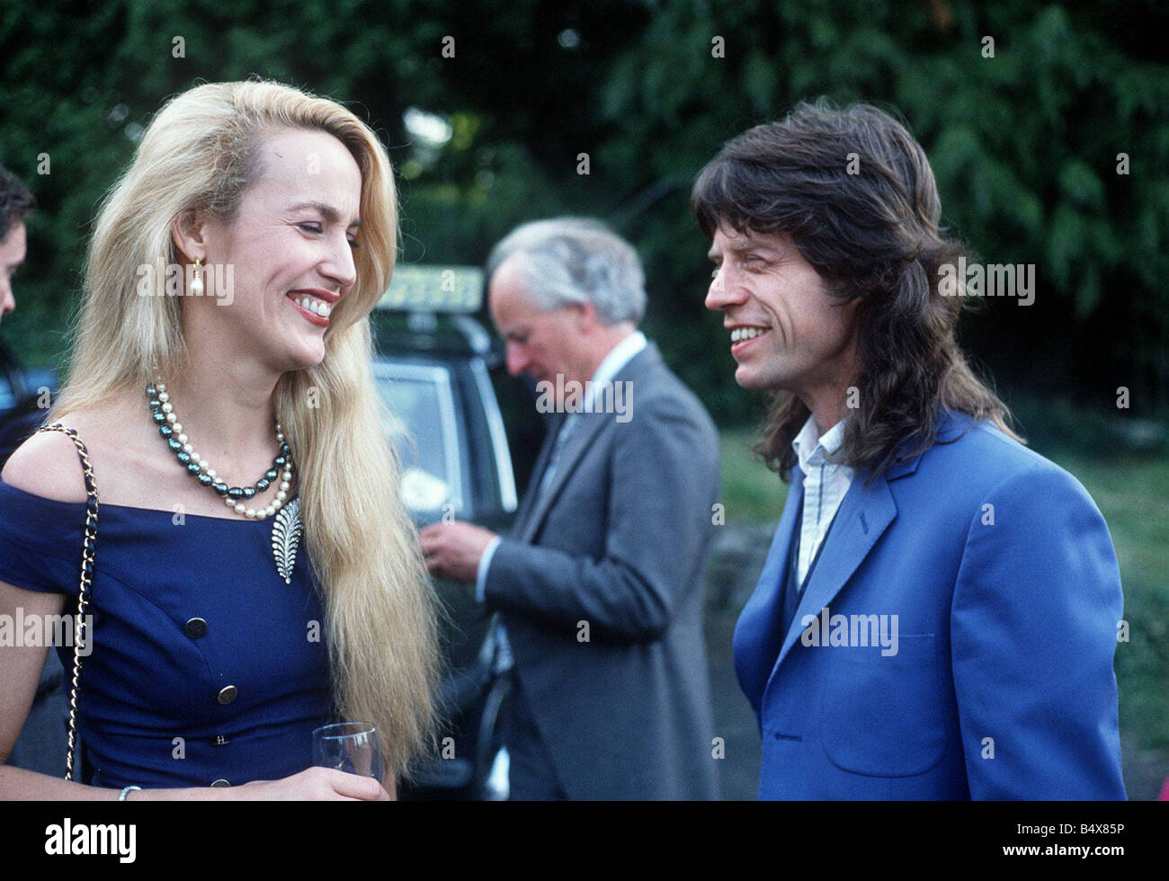 Jerry Hall marriage Tom Conran County Wicklow blue off the shoulder ...