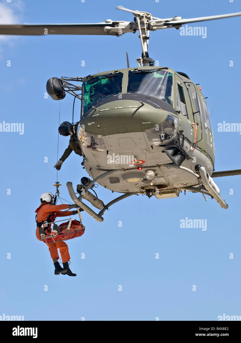 Military Huey UH1 N helicopter rescue Stock Photo - Alamy