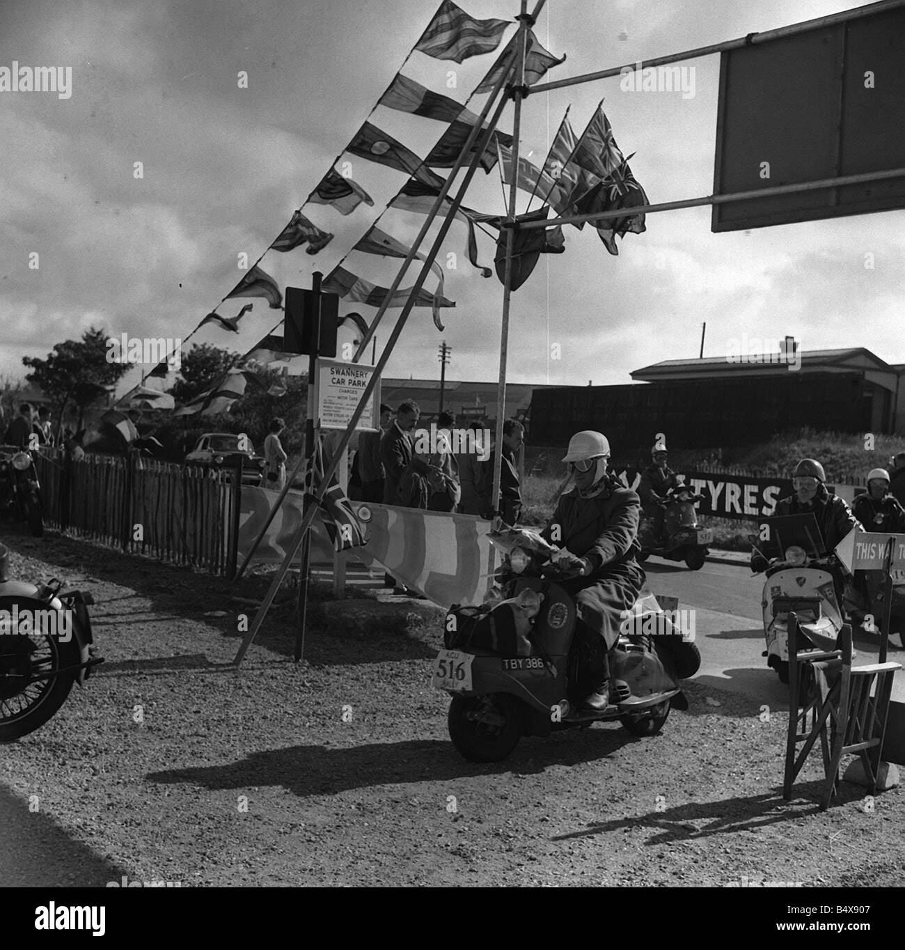Scooter rally 1958 Scooters crossing Start Finish Last one there s a ...