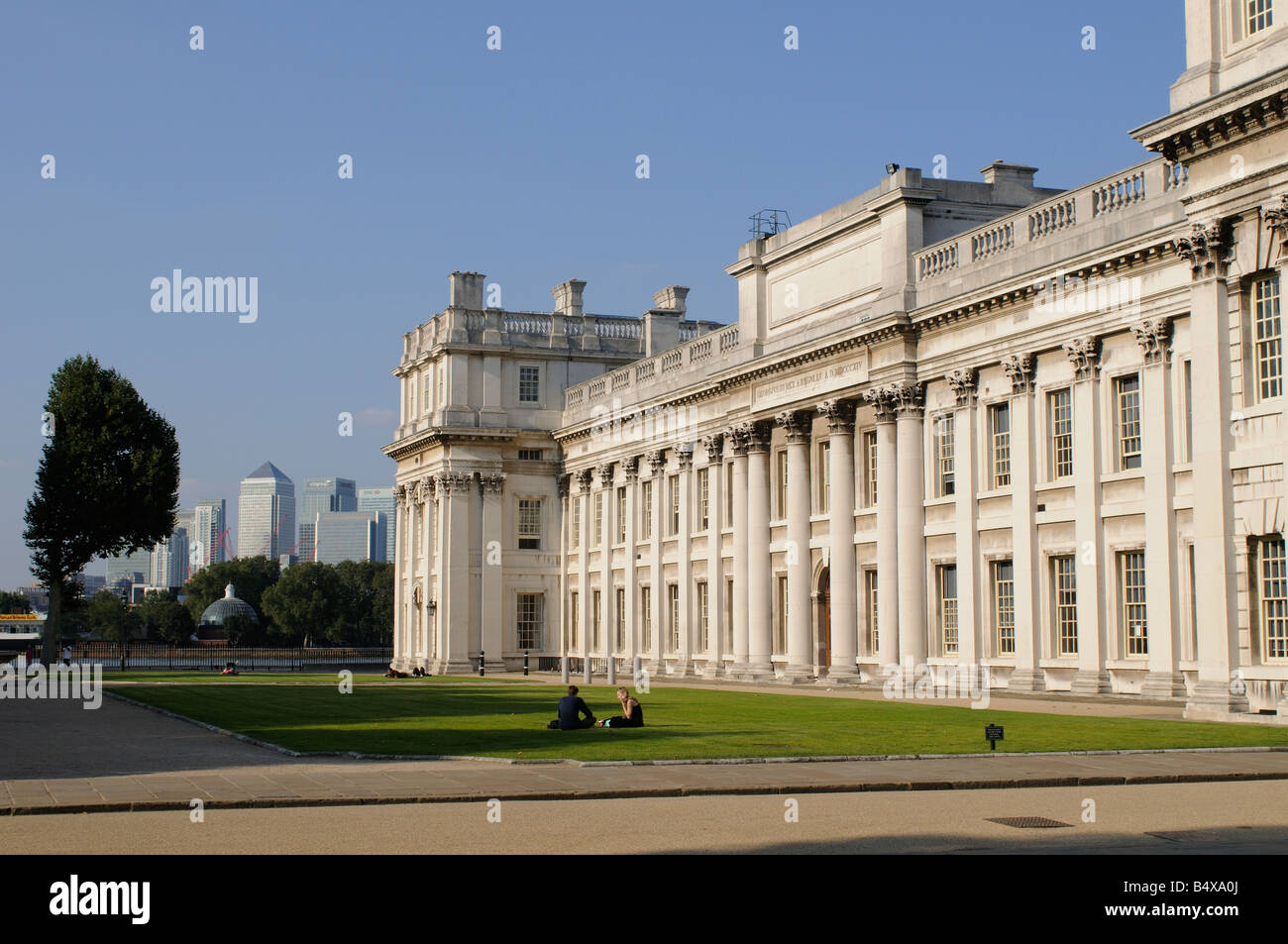 Classical facade of Old Royal Naval College Greenwich London Stock ...