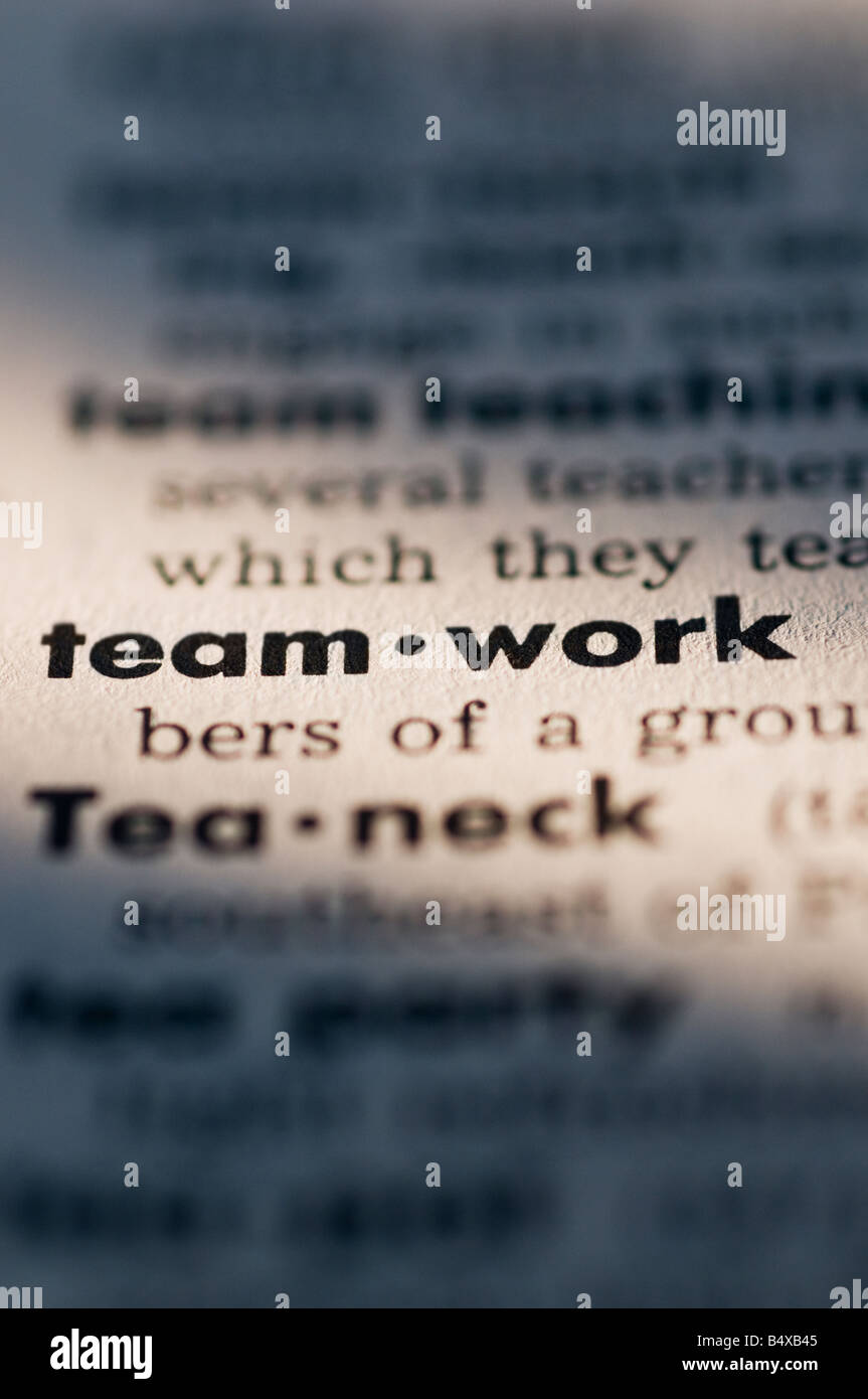 Teamwork dictionary definition hi-res stock photography and images - Alamy