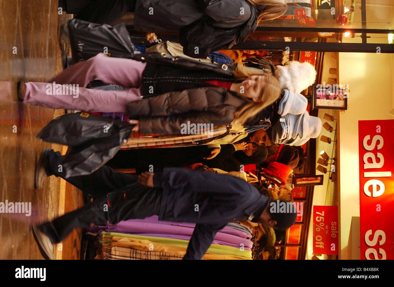 Winter sales in the wind and rain Oxford Street London 26th December ...