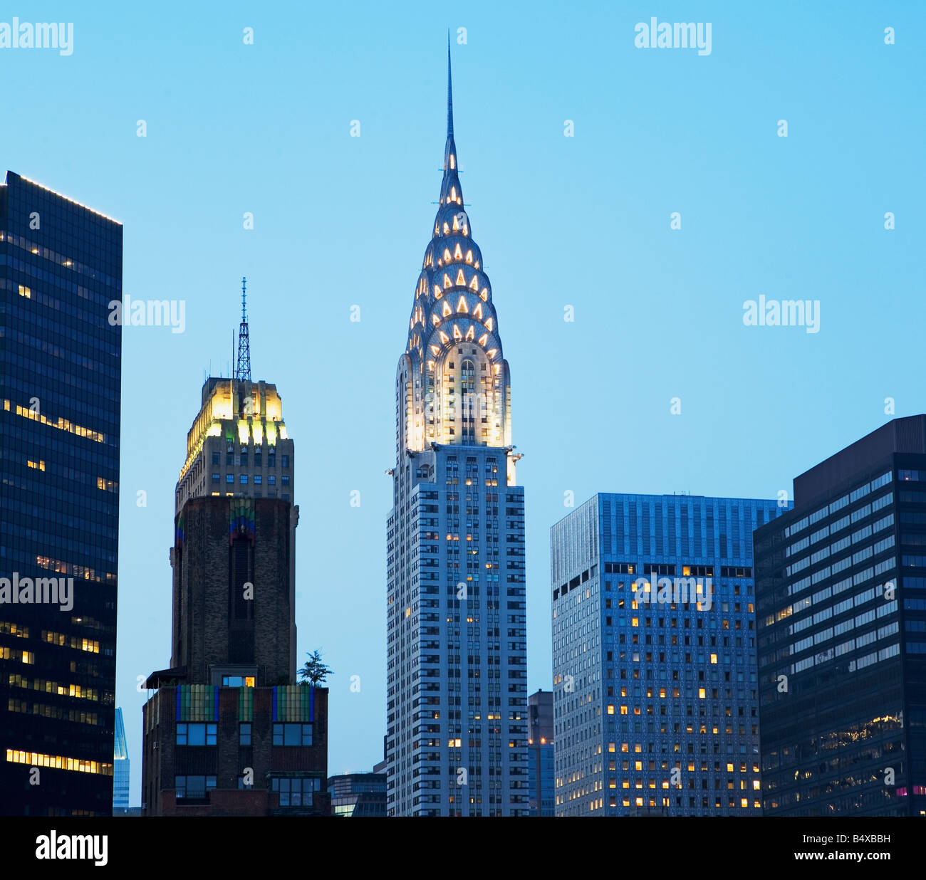 Urban buildings at night Stock Photo - Alamy