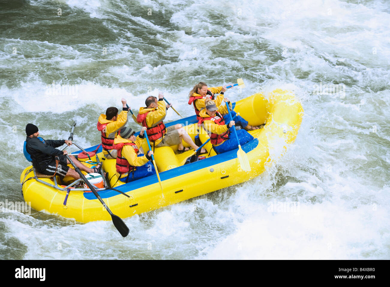 Group whitewater rafting Stock Photo - Alamy