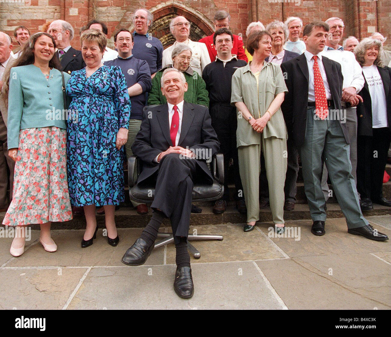 Magnus Magnusson television presenter August 1997 With the four ...