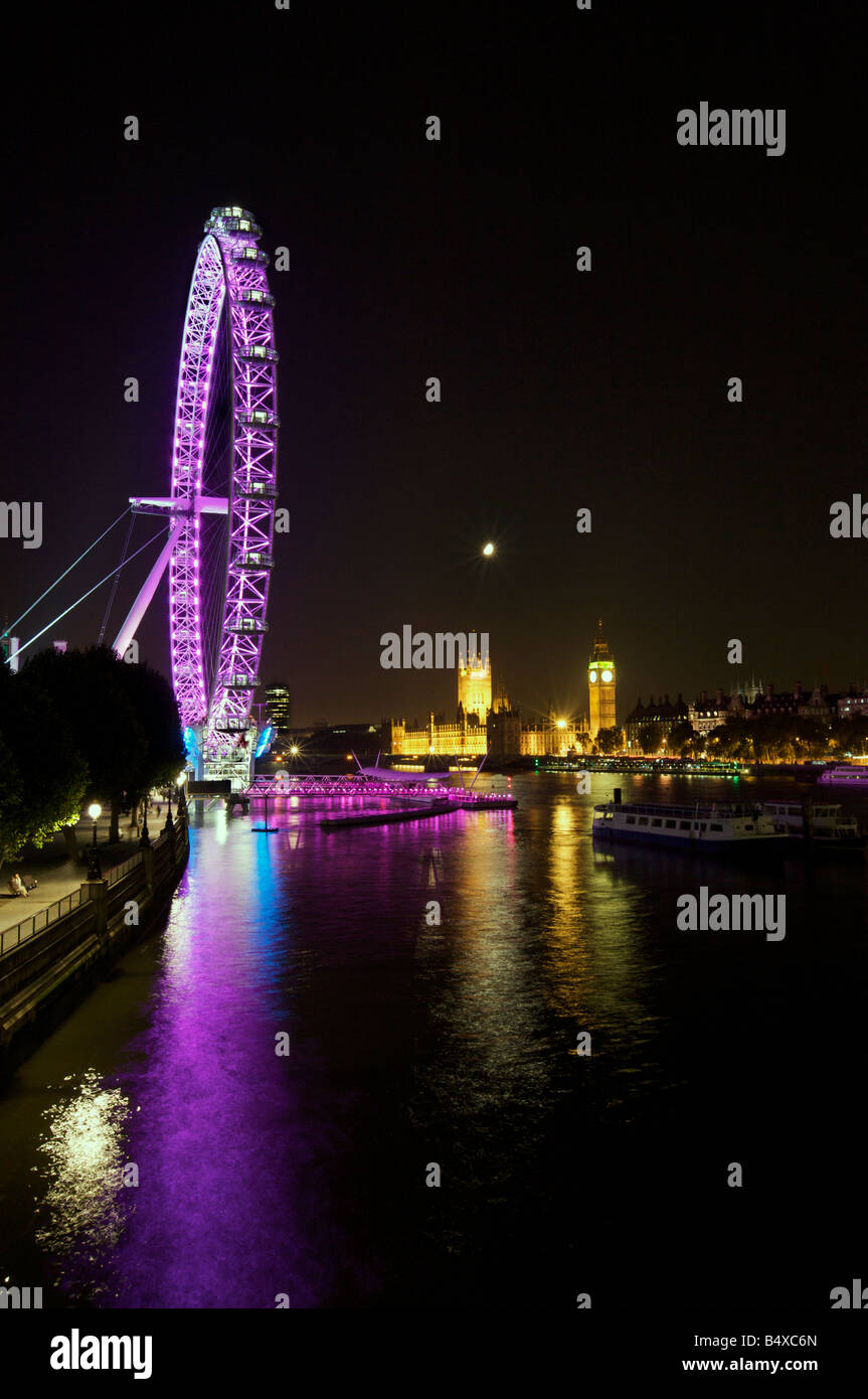London Eye at night Stock Photo - Alamy
