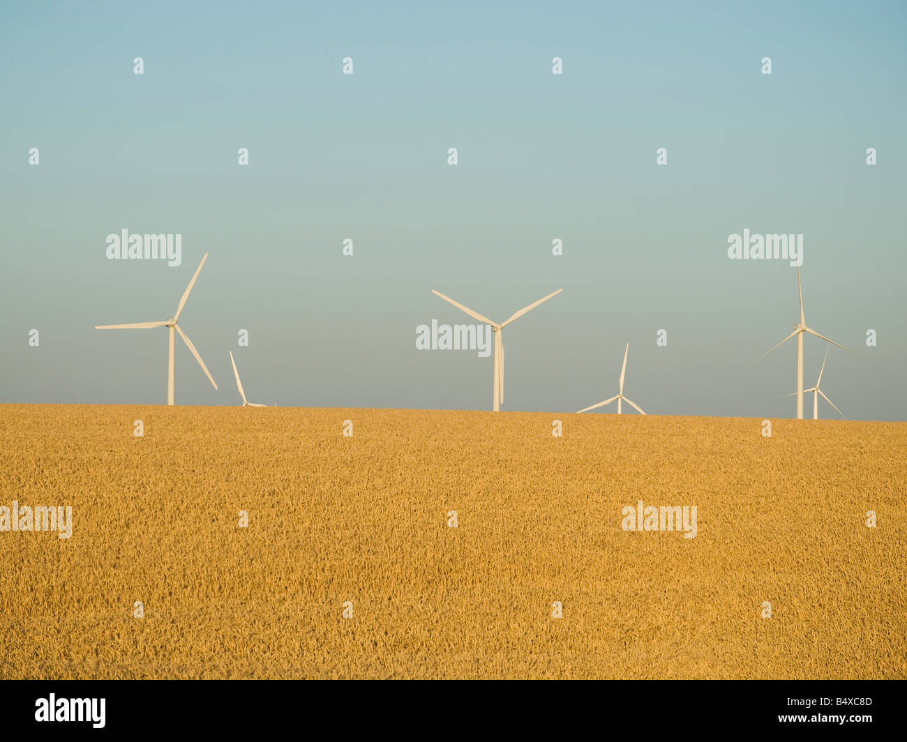 Row of windmills on wind farm Stock Photo - Alamy