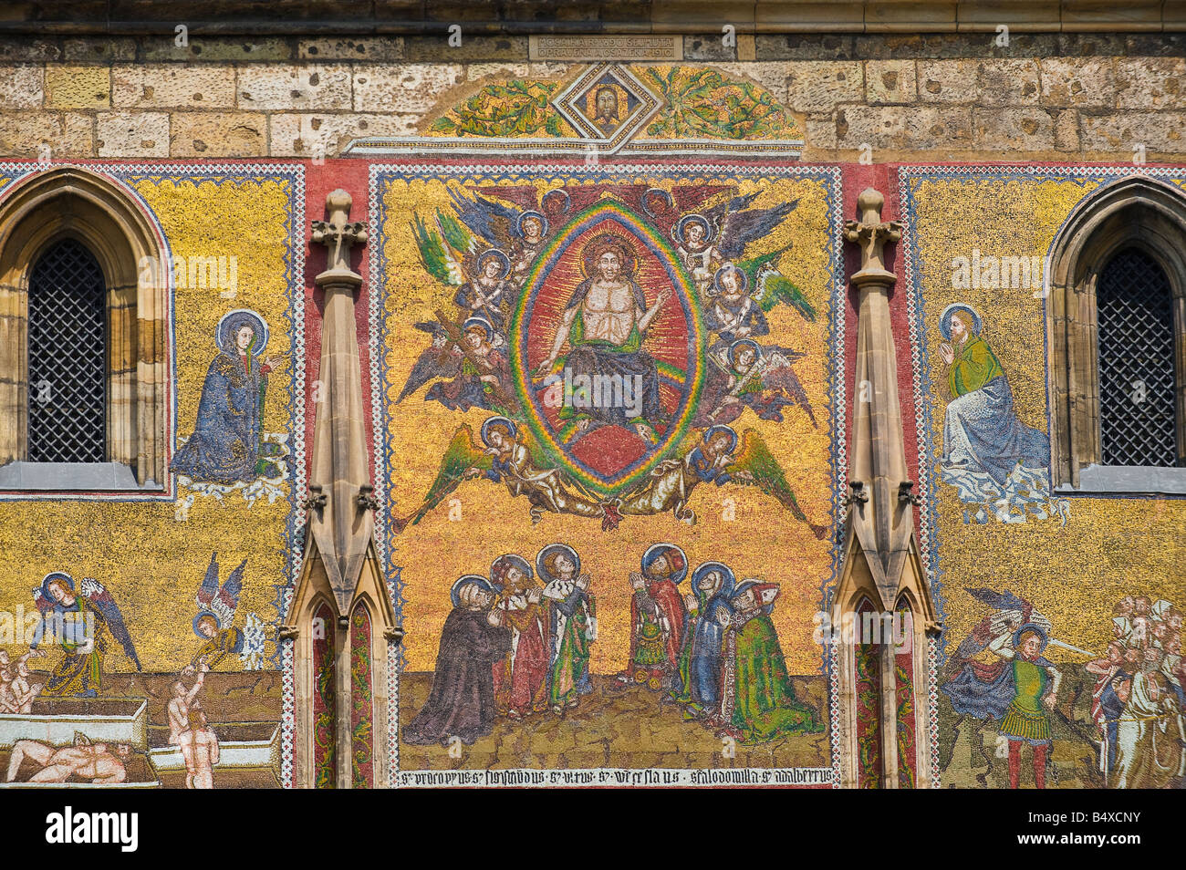 Religious mosaic on cathedral wall Stock Photo - Alamy