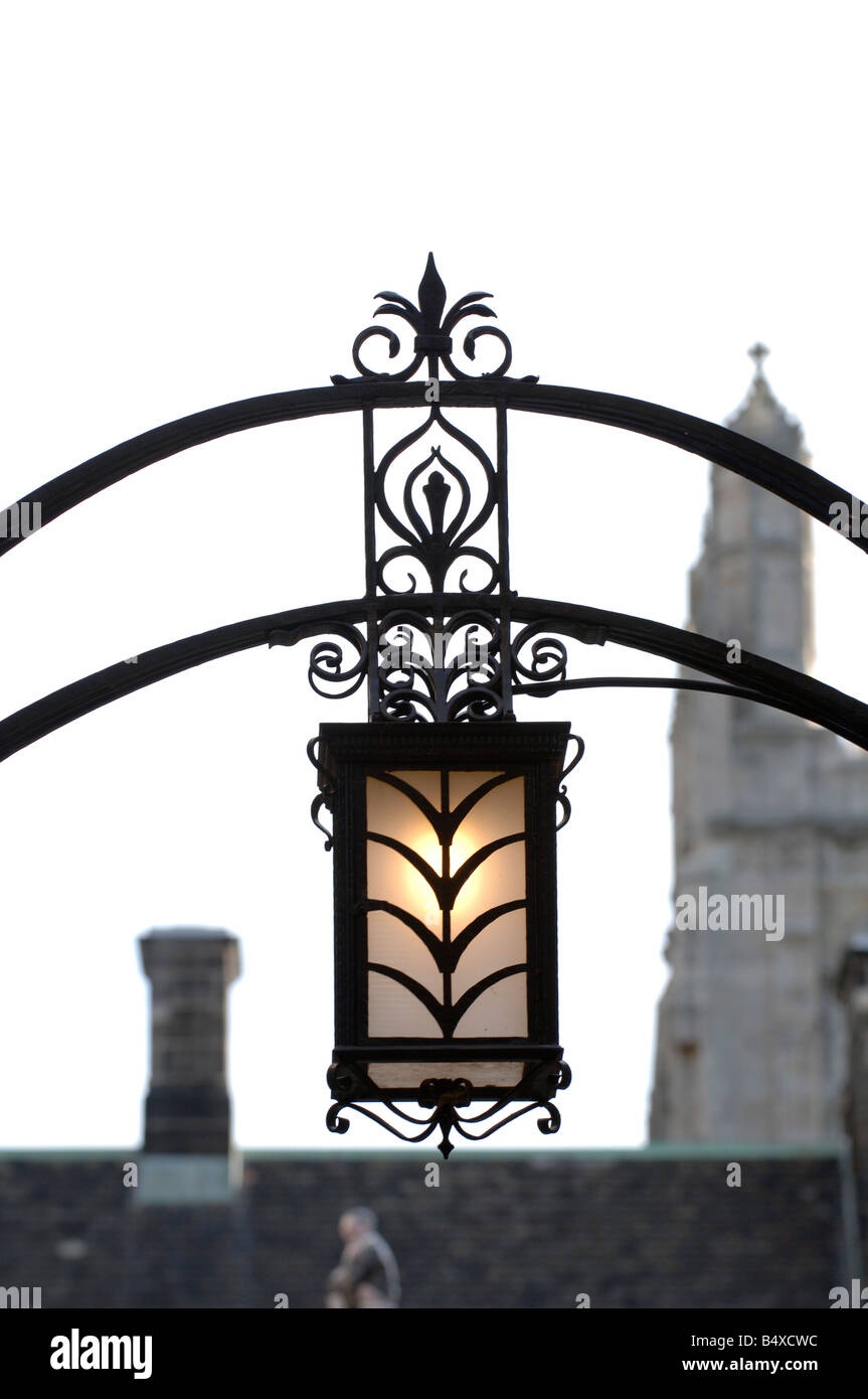 Wrought iron lamp Saybrook College Yale University Stock Photo - Alamy