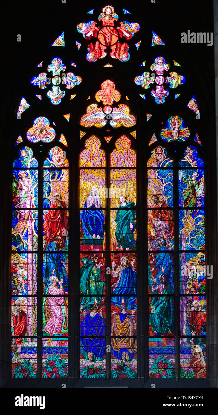 Interior view of cathedral window Stock Photo - Alamy