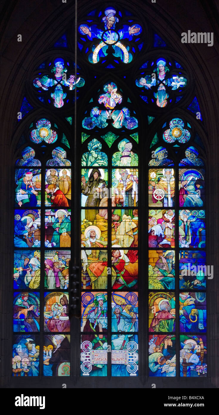 Interior view of cathedral window Stock Photo - Alamy
