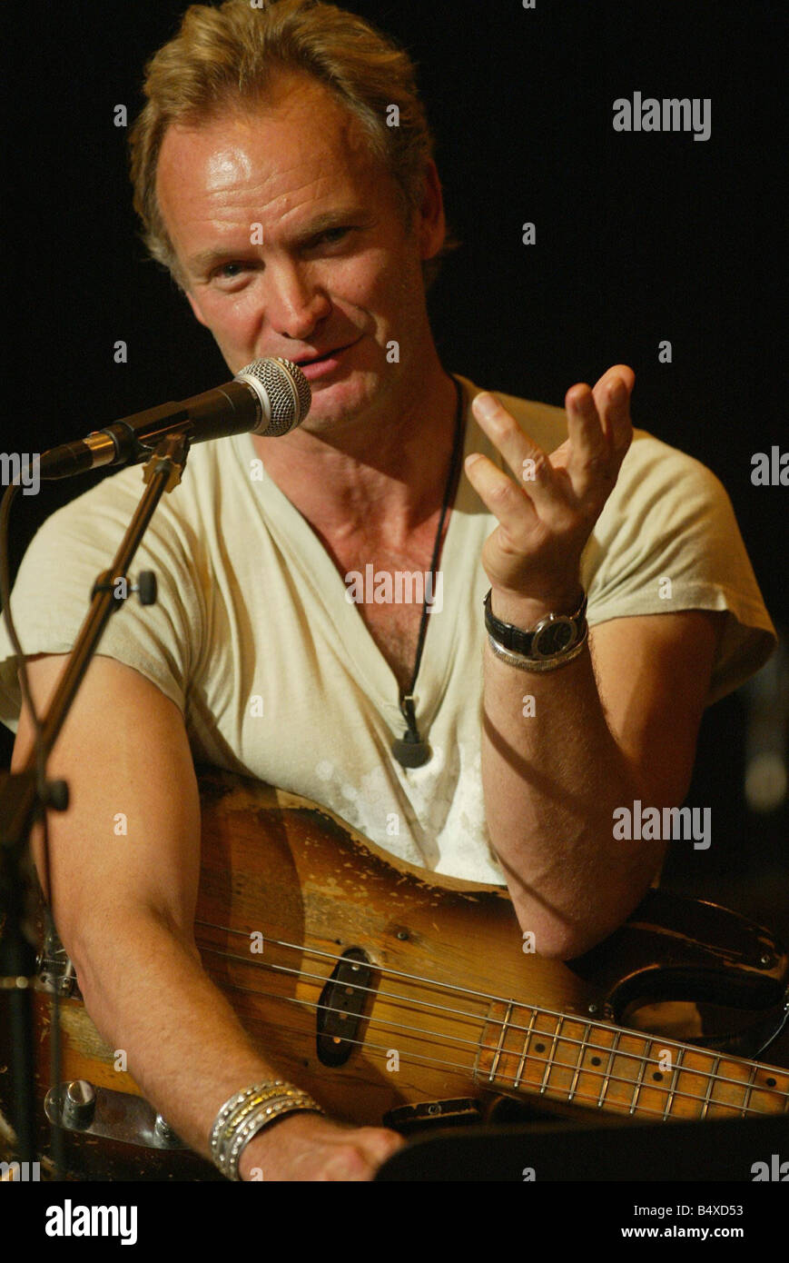 Sting performing at the John Marley Centre Newcastle Stock Photo - Alamy