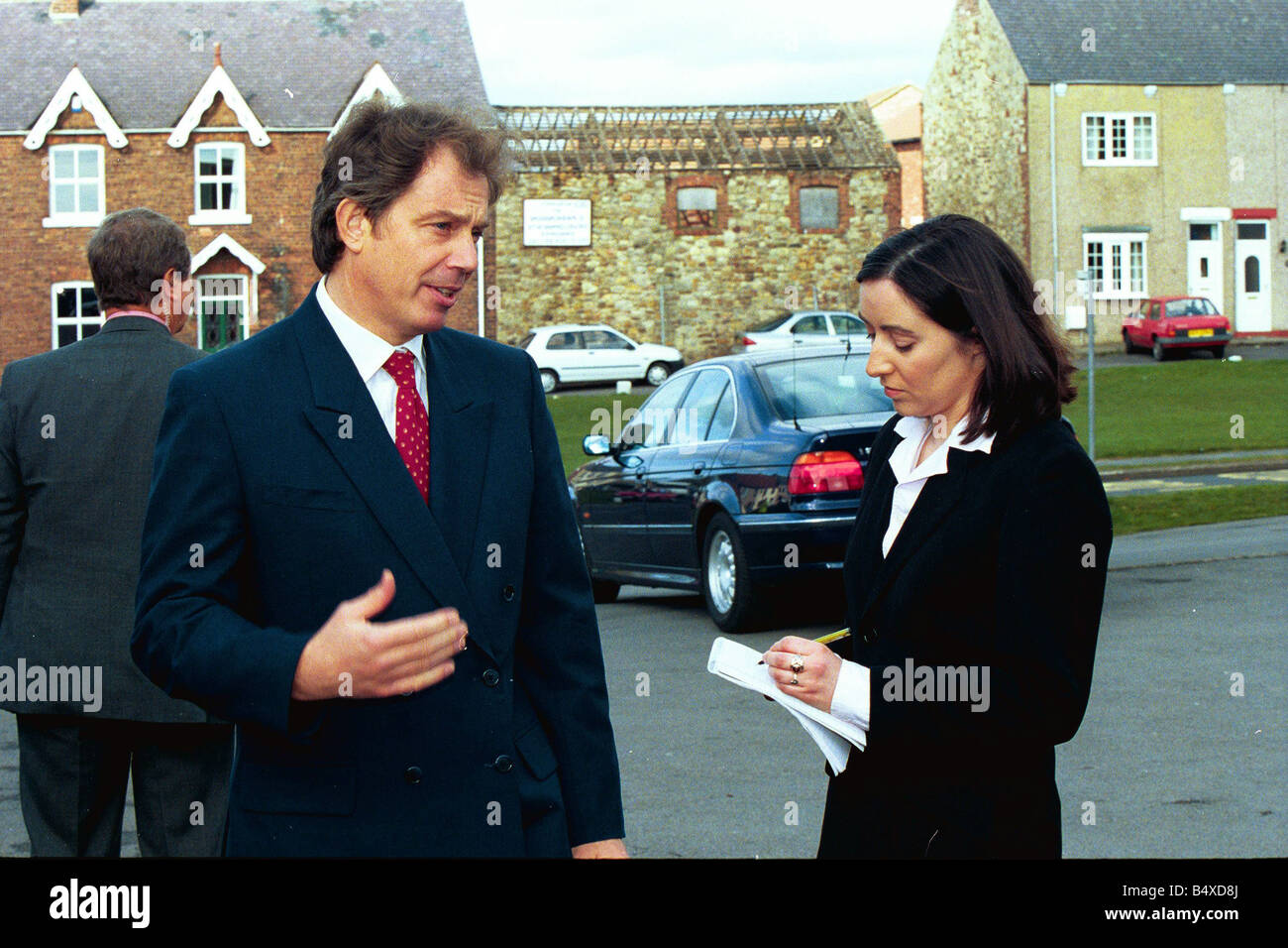 Tony Blair talks to Sunday Sun reporter Tazmin Lewis Stock Photo - Alamy