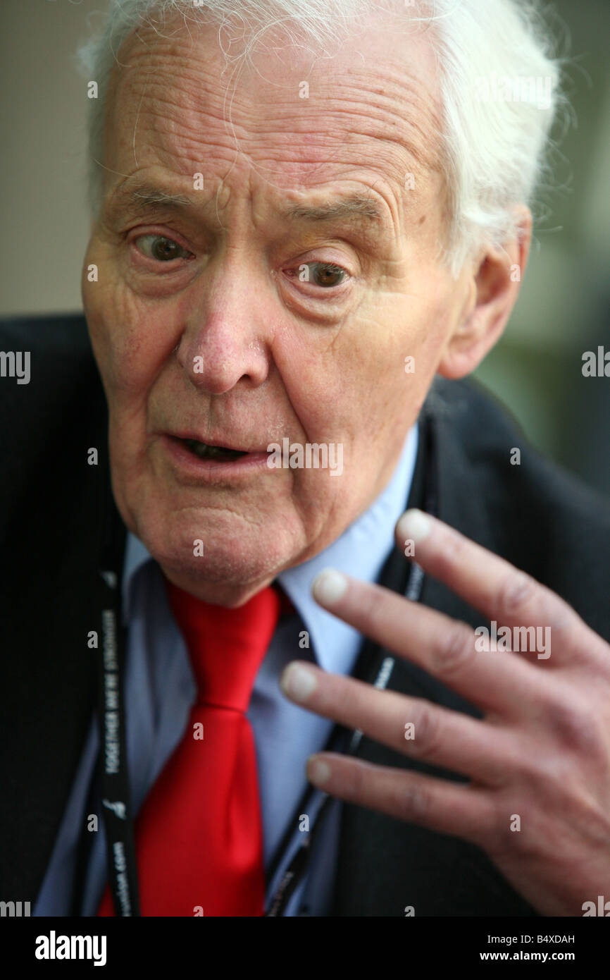 Tony Benn outside the Labour Party Conference 2008 Stock Photo - Alamy