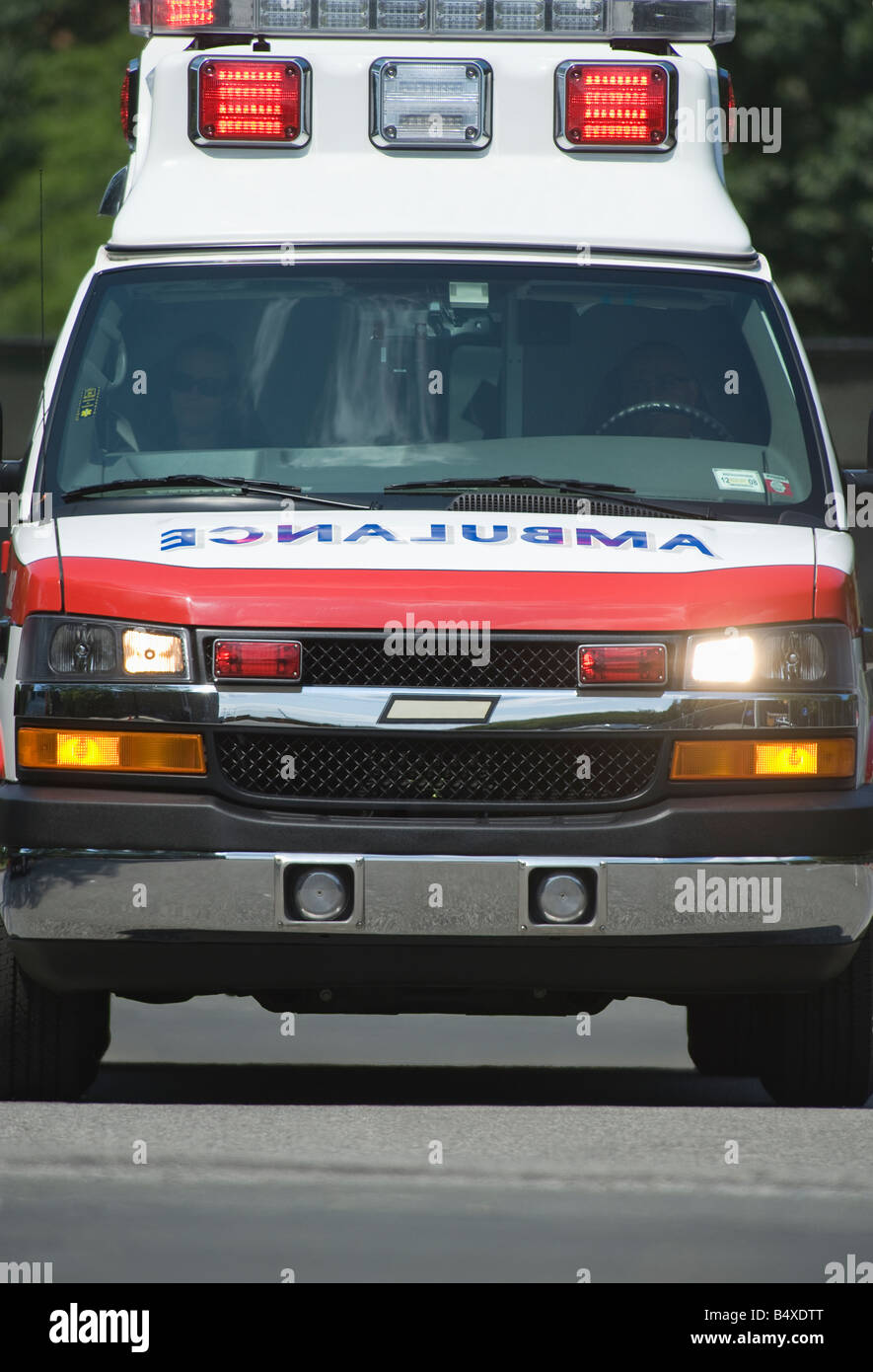 Front view of ambulance Stock Photo - Alamy