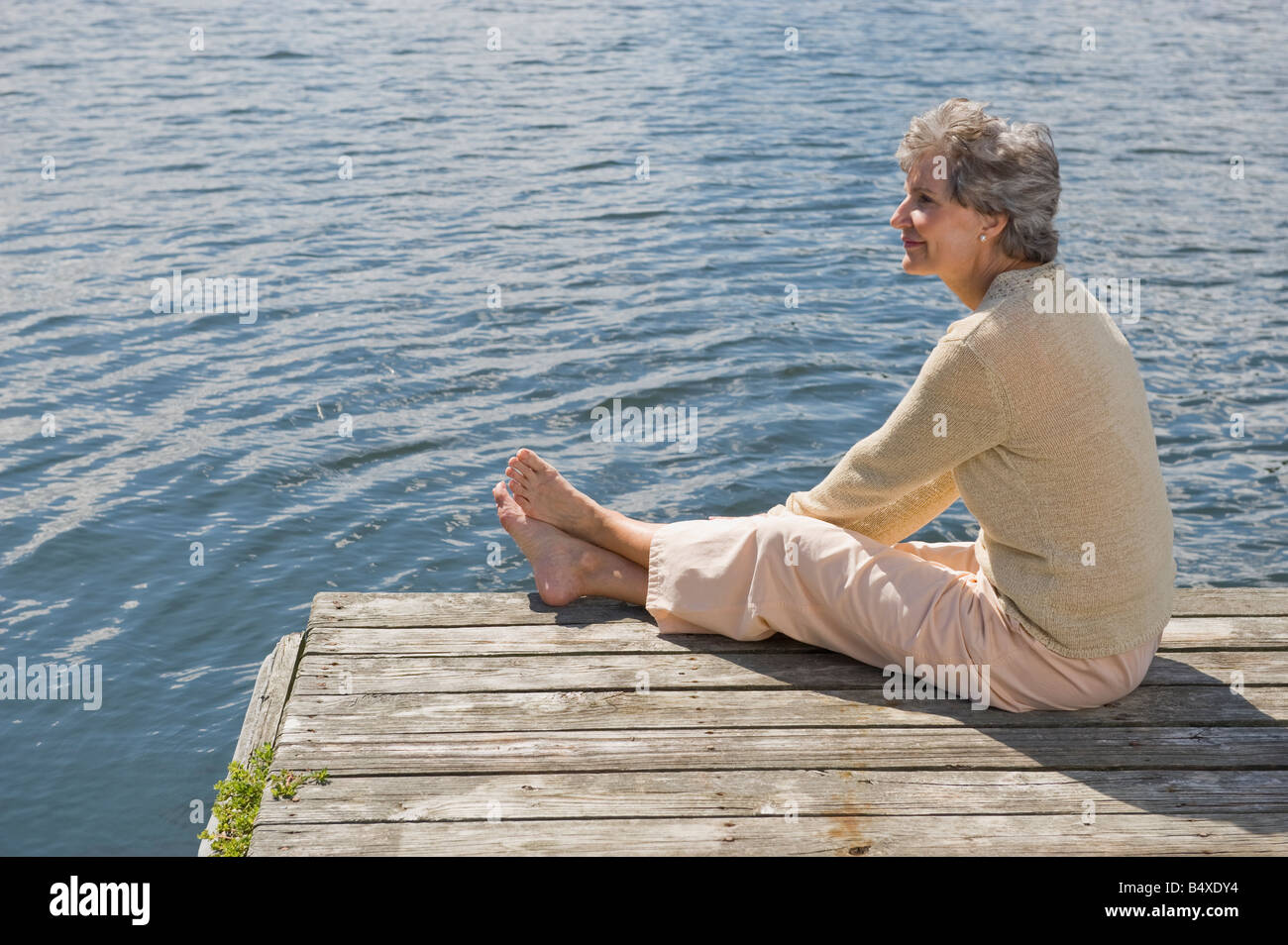 Woman Barefoot Dock High Resolution Stock Photography and Images - Alamy
