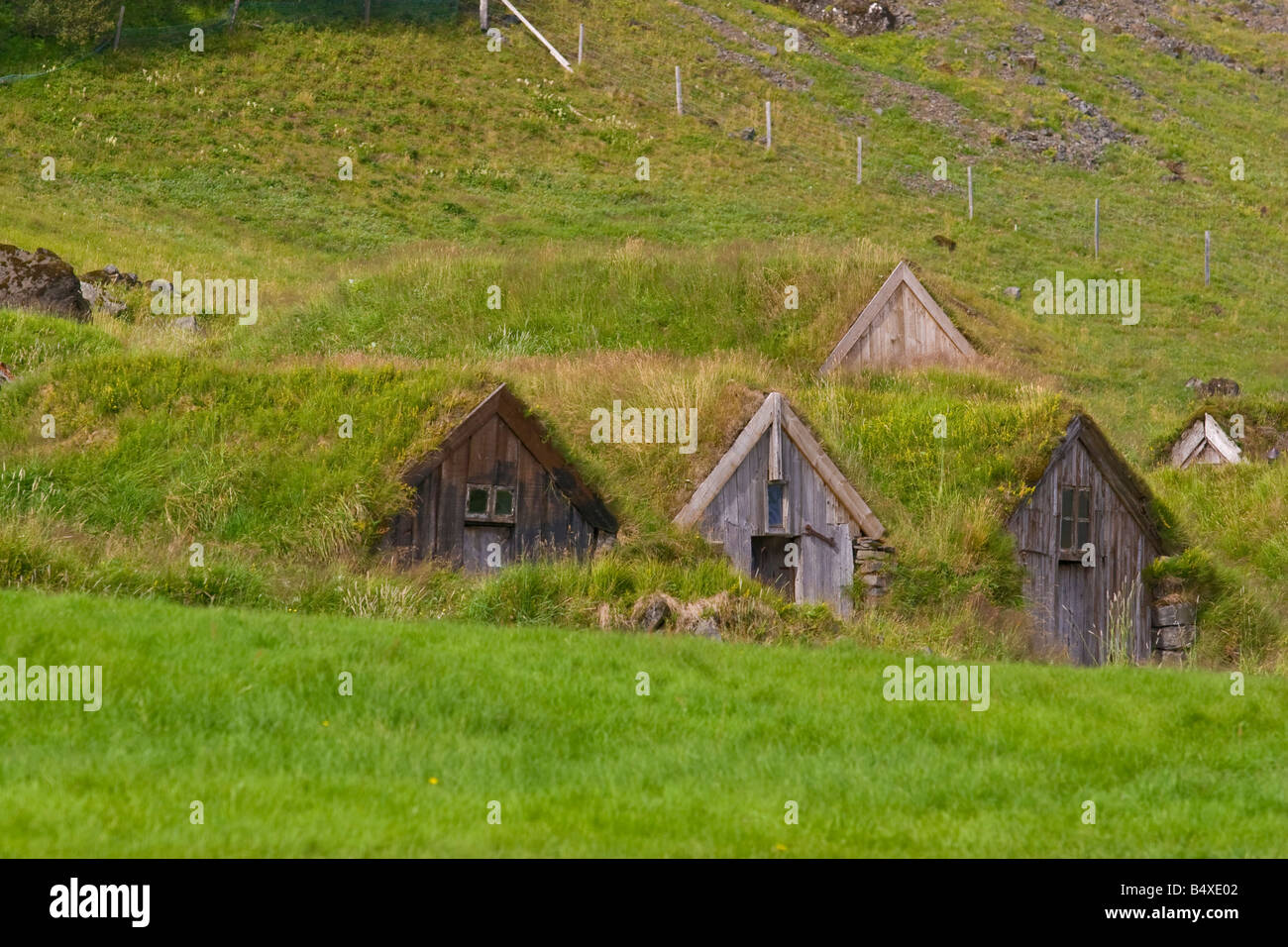 Old turf houses at Nupsstadur, Iceland Stock Photo - Alamy