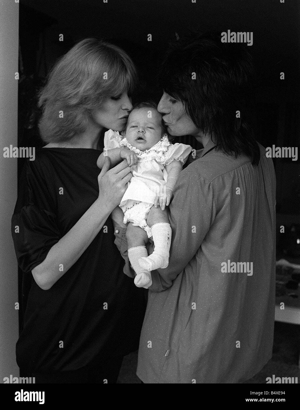 Ronnie Wood with his wife former model Jo Howard and their baby ...