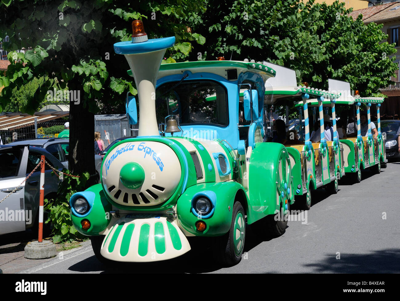 The little train in the lovely Town of Bellagio on Lake Como in ...