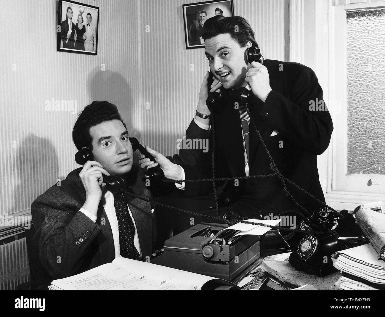 Bob Monkhouse and Denis Goodwin comedy scriptwriters Stock Photo - Alamy