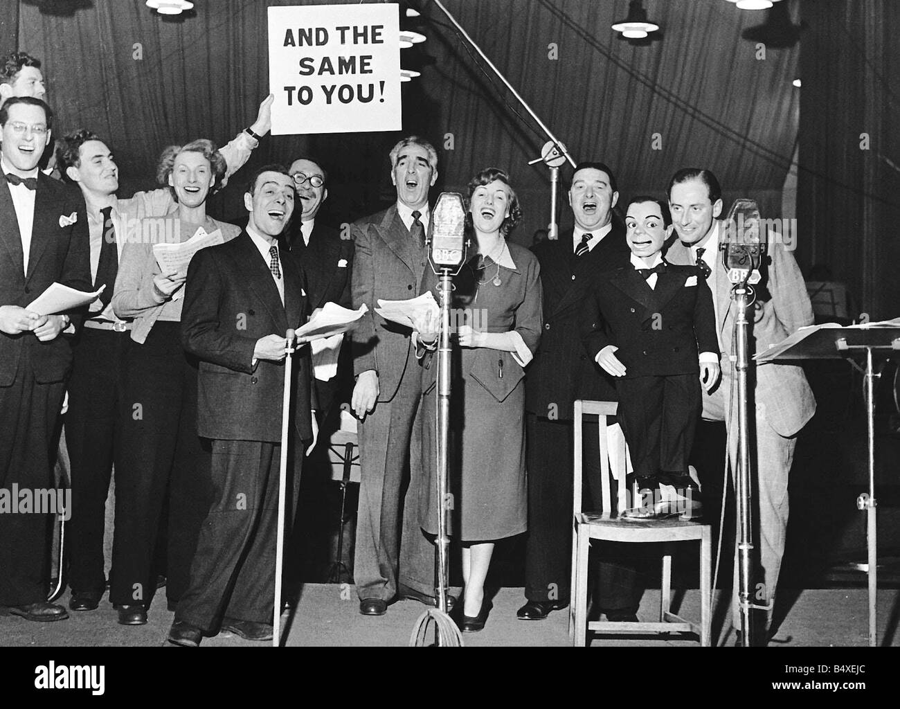 Radio Christmas Pantomime starring left to right a Member of the Hedley ...