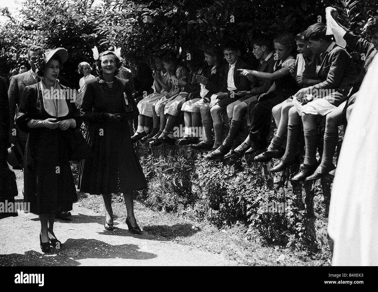 Princess Elizabeth and Lady Edwina Mountbatten on their way to a ...