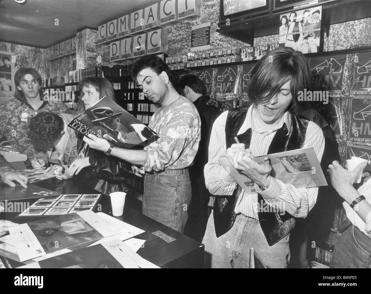 Prefab Sprout sign autographs for fans at the HMV music store in ...