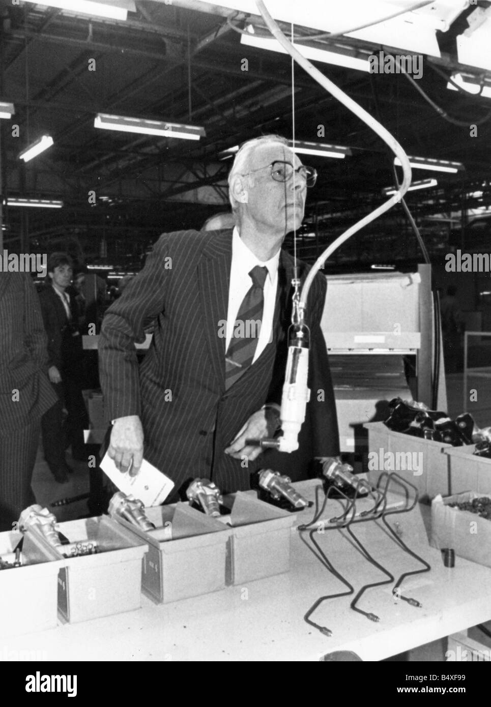 Margaret Thatcher visits the Nissan Car factory in Washington with ...