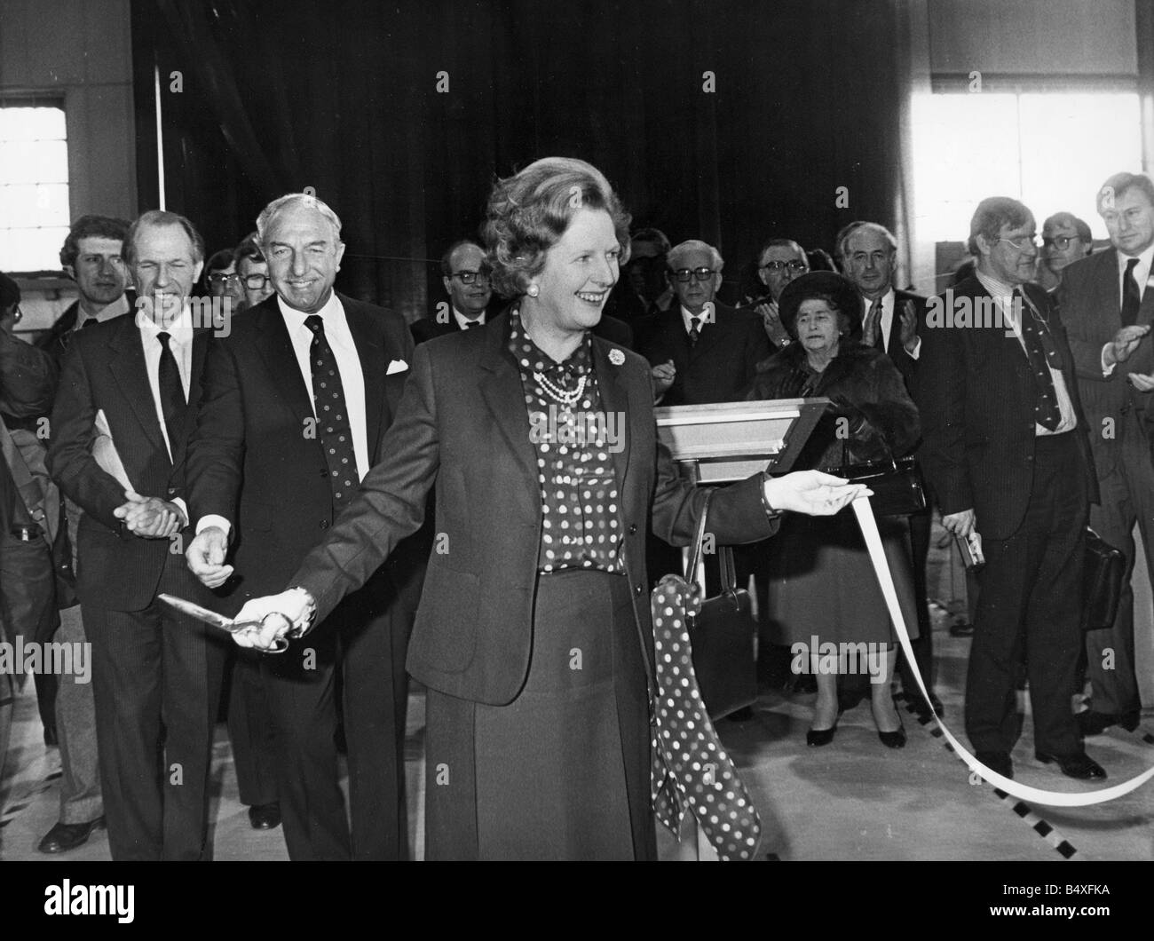 Margaret Thatcher visiting Gateshead NEI Power Engineering complex ...