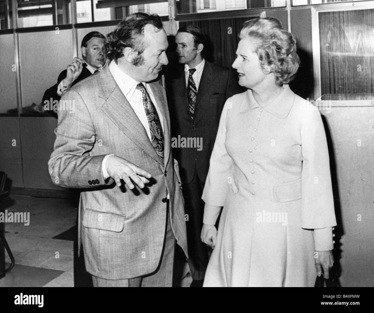 Margaret Thatcher visits the offices of the Newcastle Evening Chronicle ...