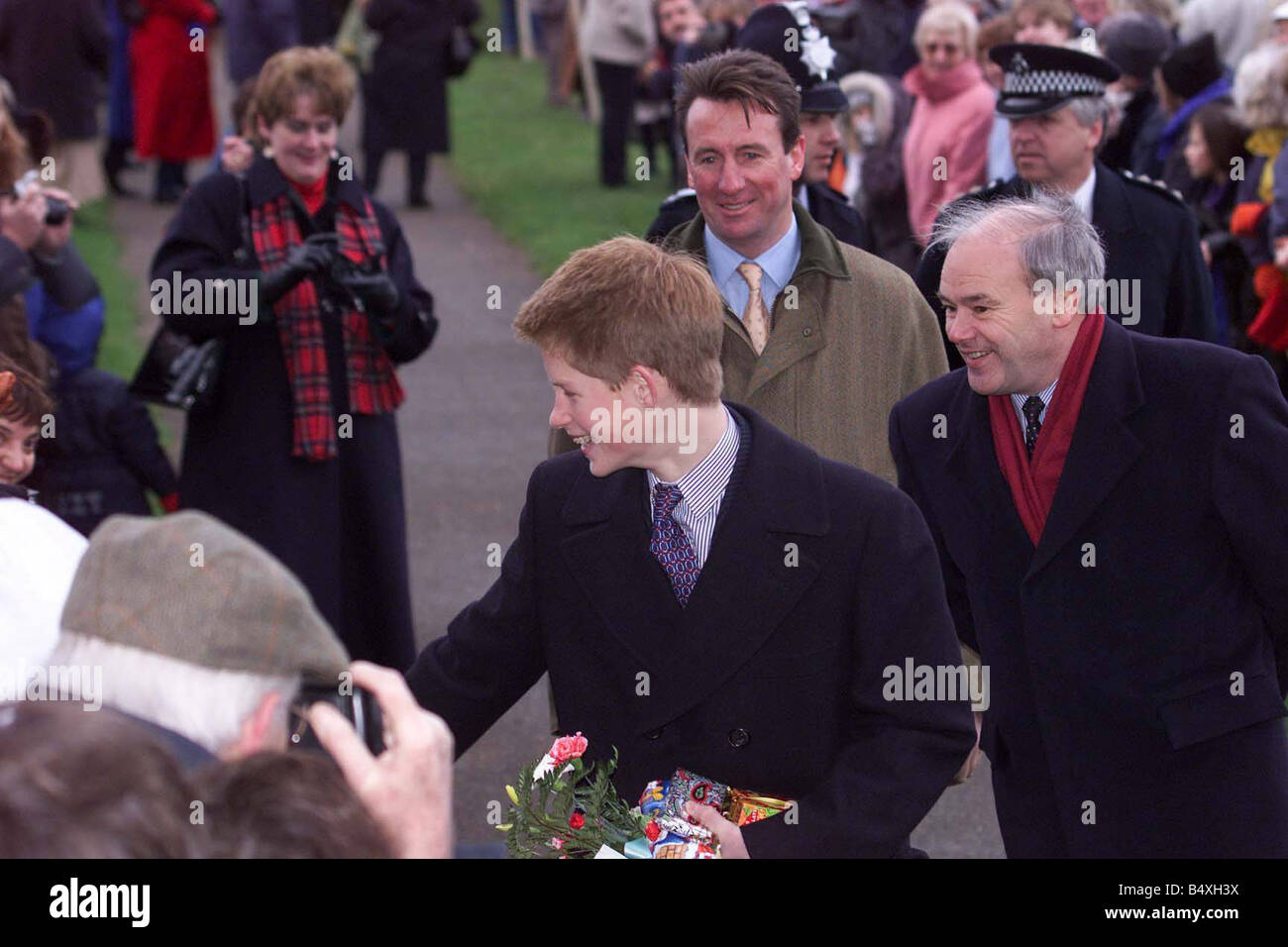Prince Harry at Church Service in Sandringham Dec 1999 on Christmas Day ...
