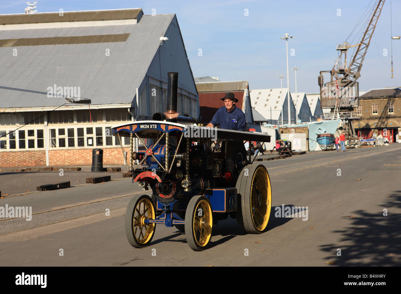 Miniature steam traction engine at The Historic Dockyard at Chatham in ...
