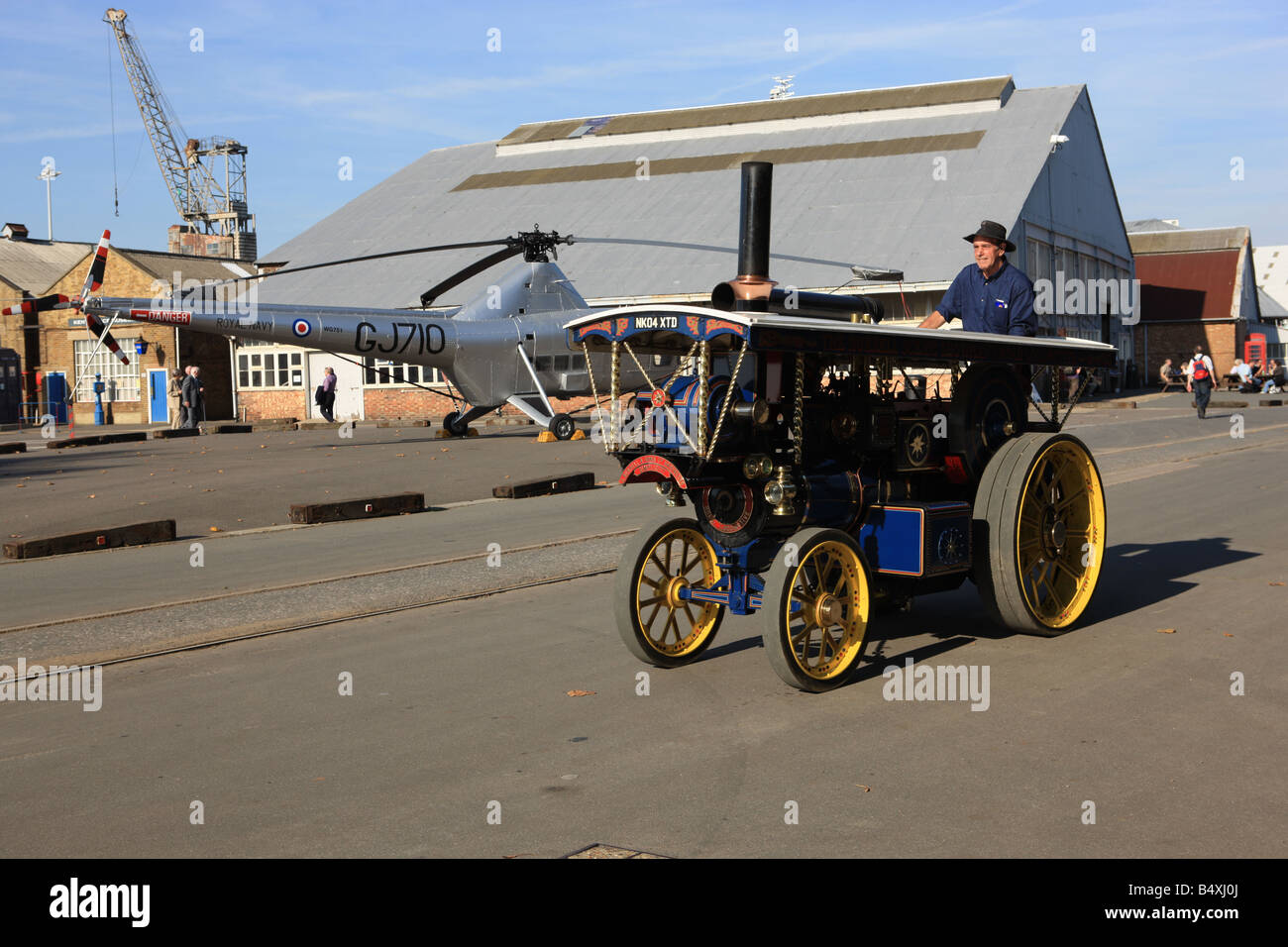 Miniature steam traction engine at The Historic Dockyard at Chatham in ...