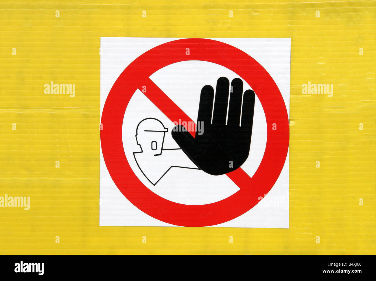 Sign on a building site warning to stop no entry Stock Photo - Alamy