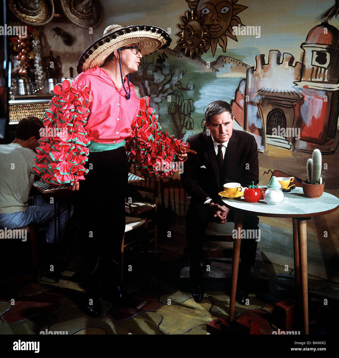 Morecambe and Wise comedians in a scene from the film The Intelligence ...