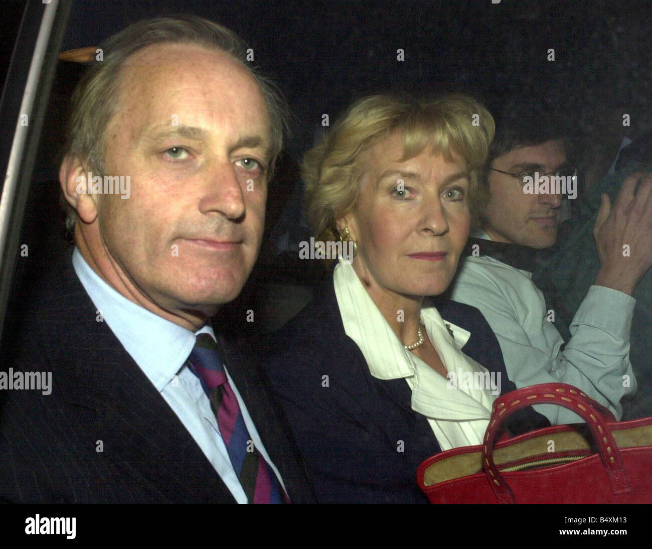 Neil Hamilton and wife Christine and Louis Theroux leaving Barkingside ...
