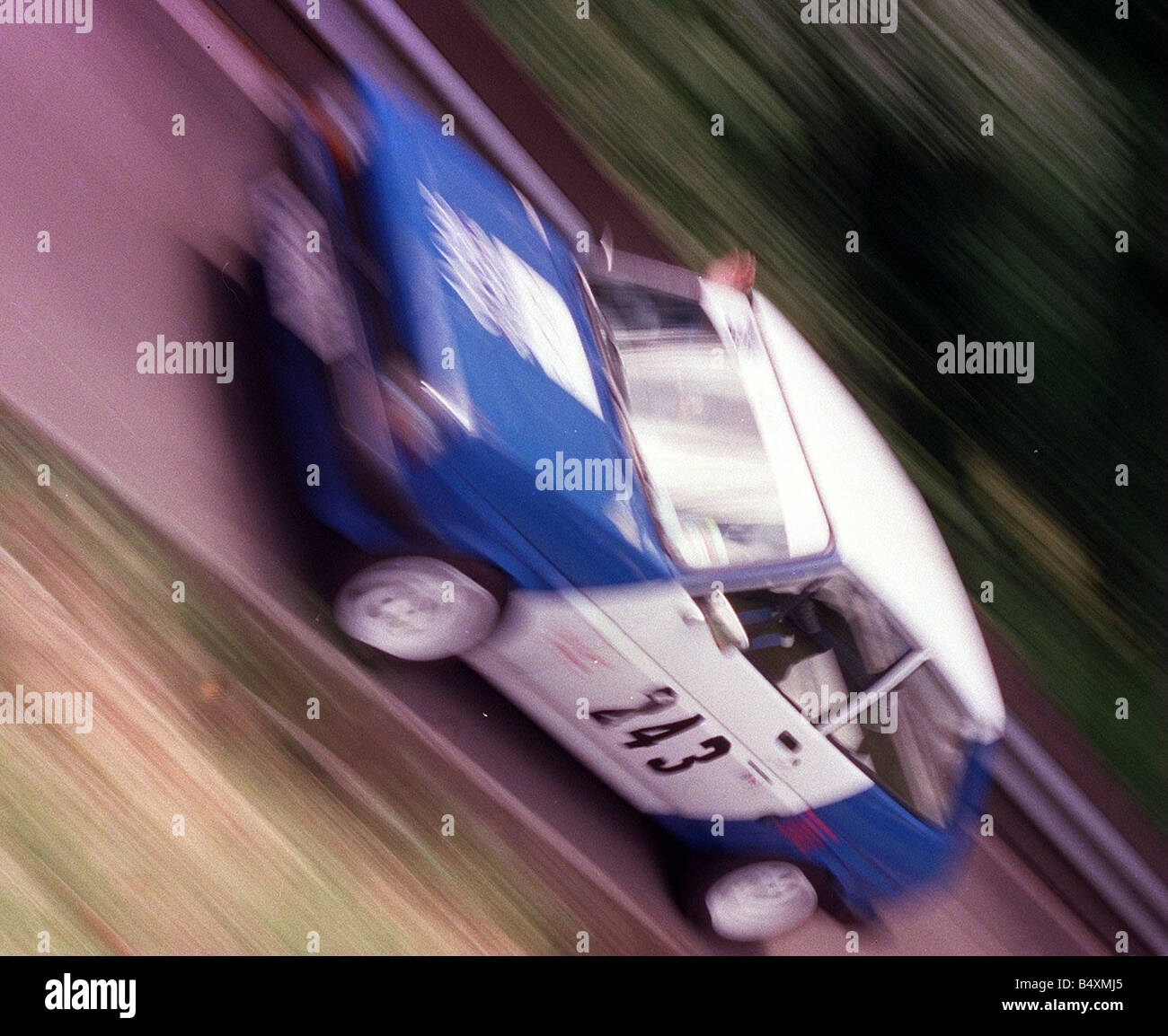 Brian Park races his Ford Fiesta rally car up a hill at Doune Stock ...