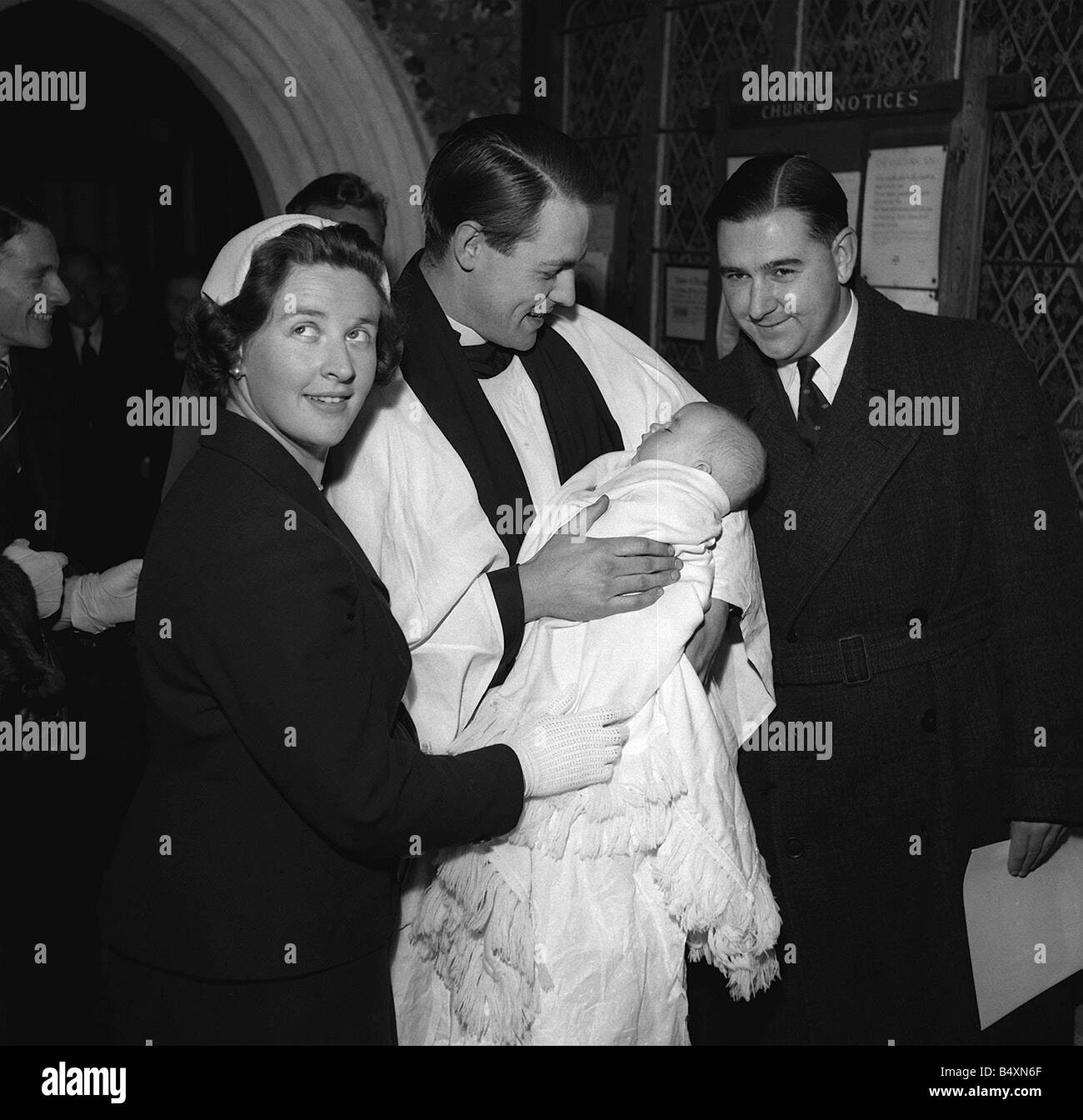 Colin Cowdray 1958 cricketer with wife Penelope at christening of son ...