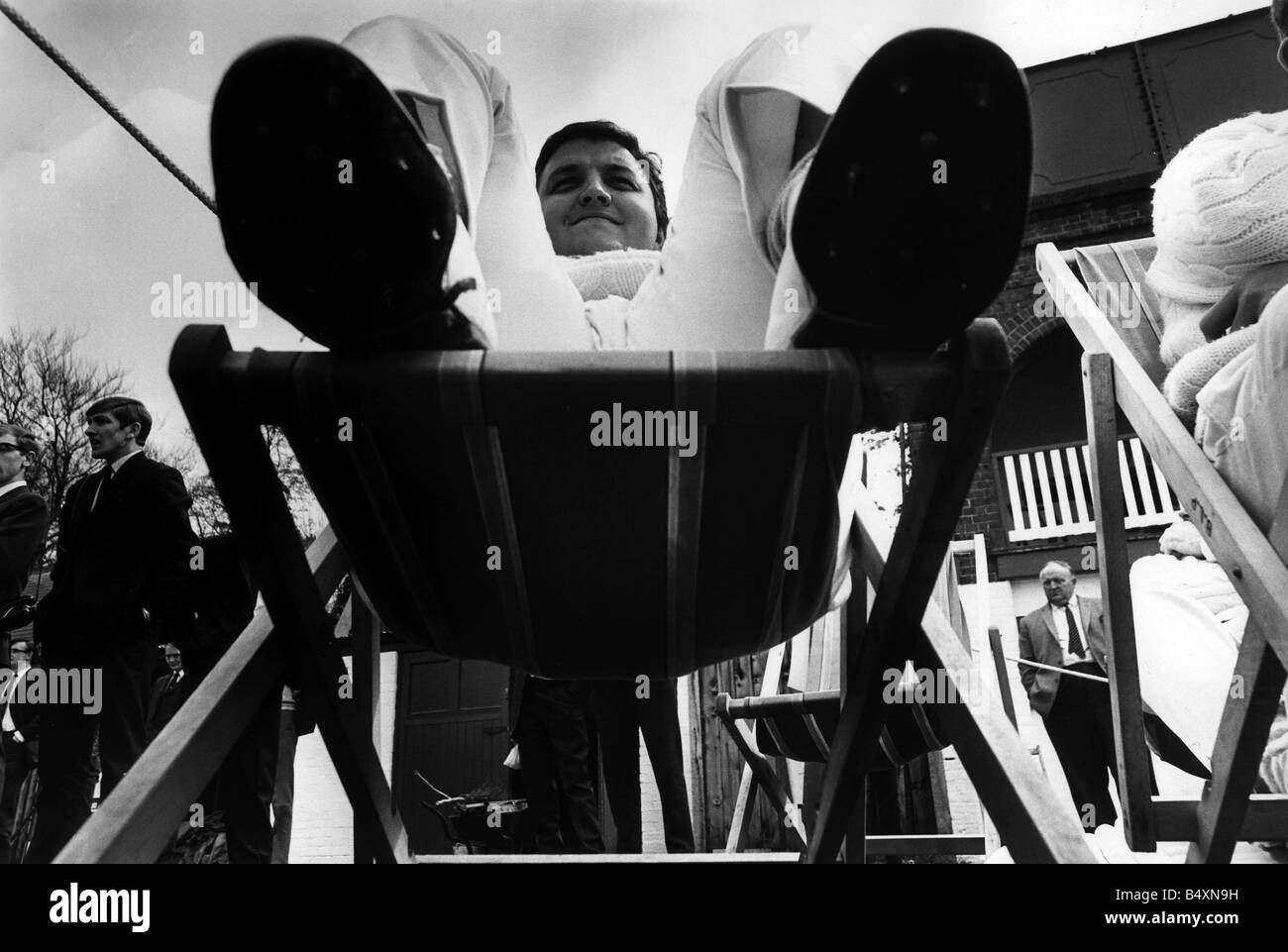 Colin Milburn April 1967 Cricket Player pictured relaxing watching ...